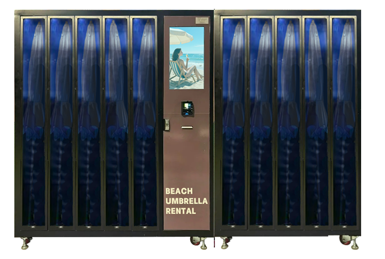 2 in 1 Smart umbrella locker vending machine for beach outdoor solution